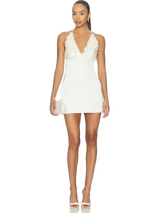 Nbd Simi Mini Dress With Embellished Bust - Cream
