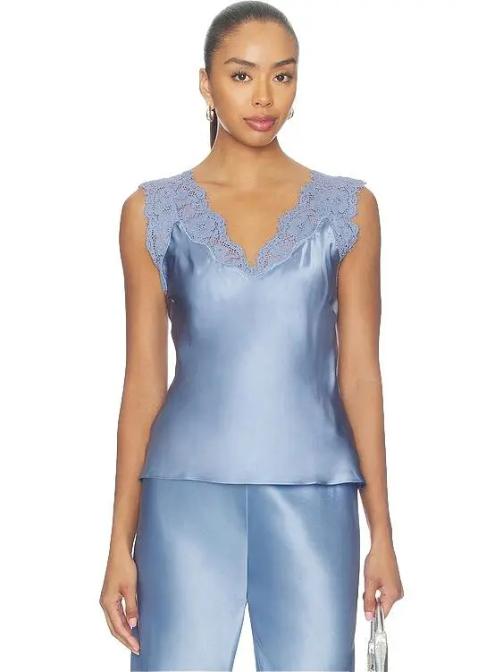 Cami Nyc Ola Silk Lace Trim Camisole - Mist