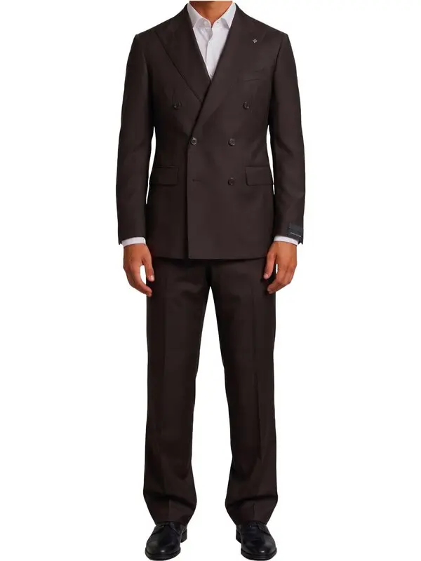 Tagliatore New York Double-breasted Suit - Dark Brown