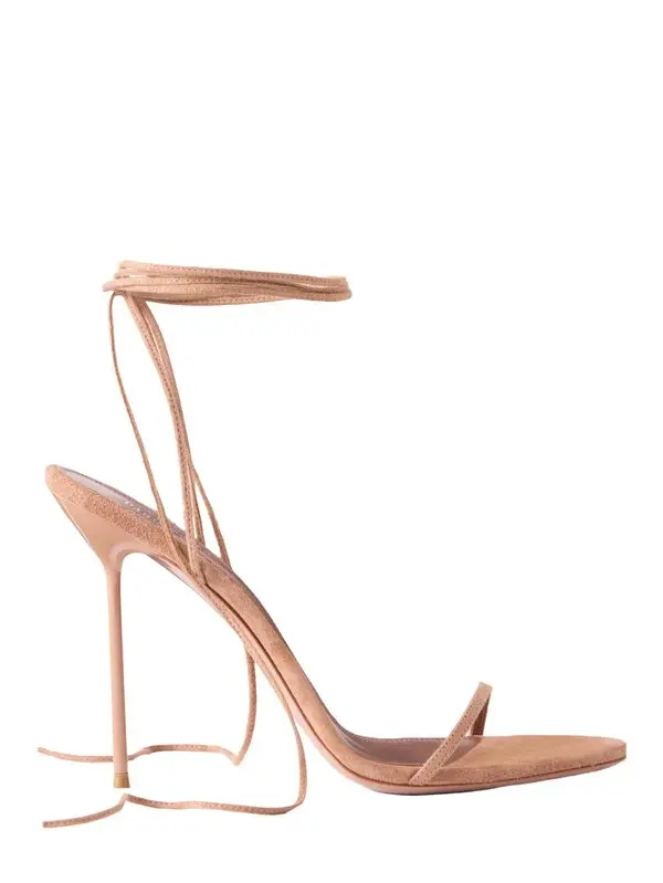 Paris Texas Embellished Lace-up Suede Sandals - No