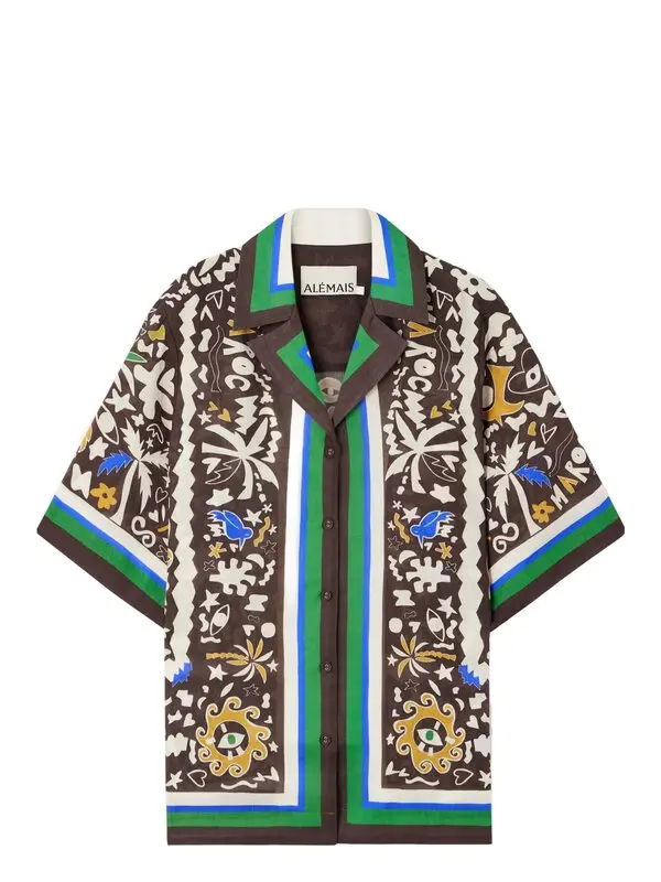 ALEMAIS Oversized Printed Ramie Shirt - Multicolor