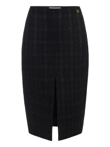 Elisabetta Franchi High-waisted Tweed Skirt With Side Zipper - Black
