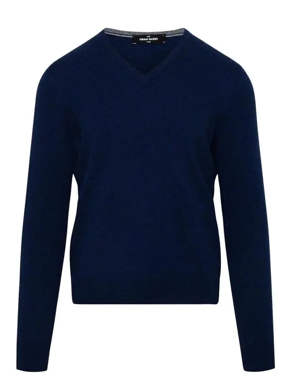 GRAN SASSO Cashmere V-neck Pullover - Black
