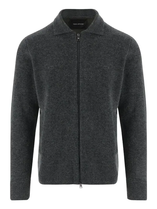 Tagliatore Long-sleeve Zip-up Cardigan - Black