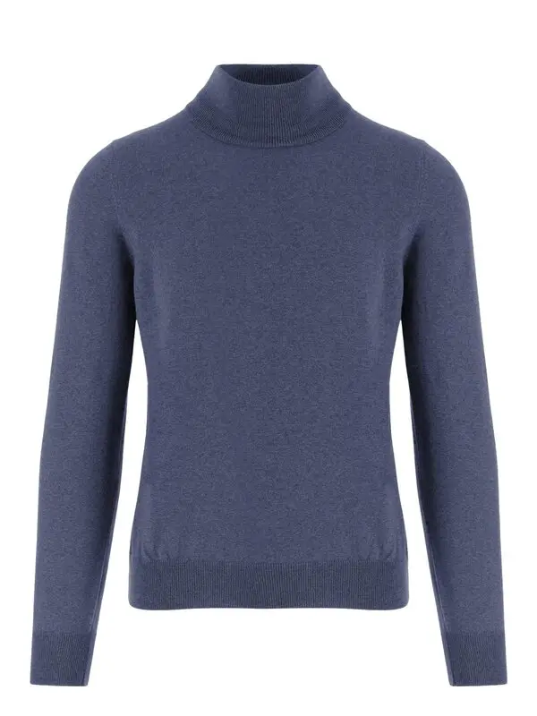 Tagliatore Miles High-neck Wool Sweater - Blue
