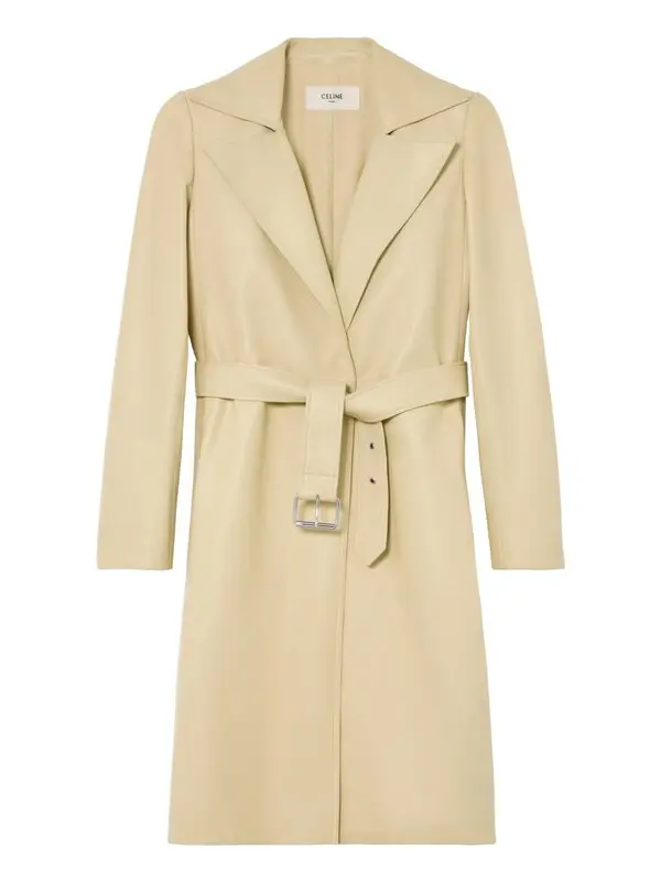 Celine Coat In Soft Lambskin - Albatre