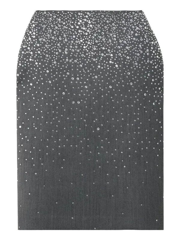 Alex Perry Embellished Straight Midi Skirt - Black