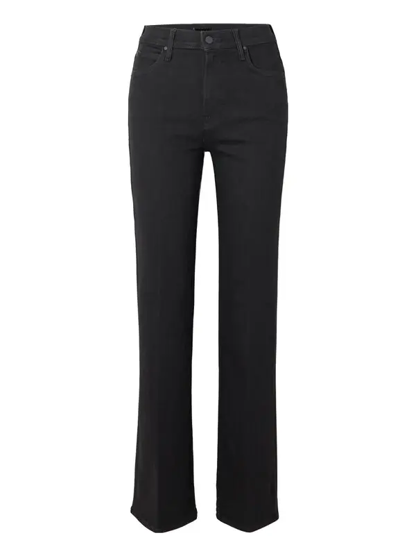 MOTHER High-rise Straight-leg Jeans In Wash - Black
