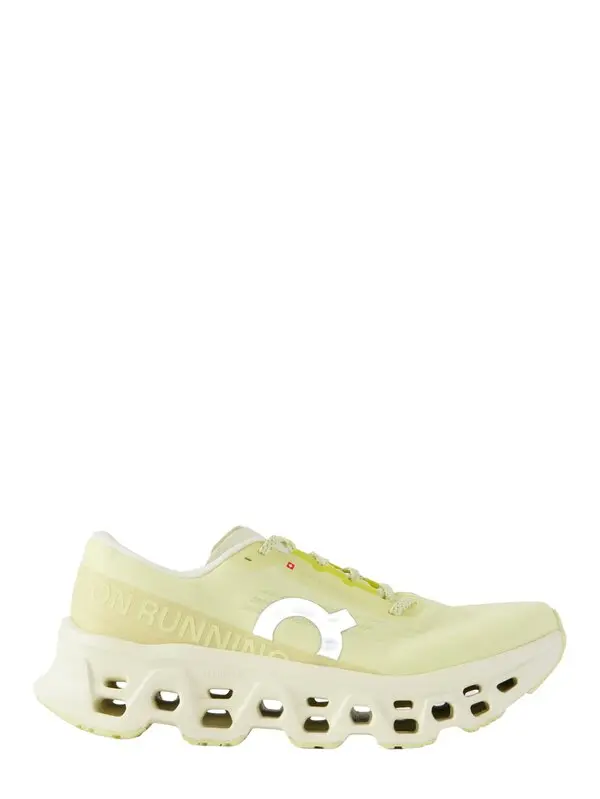 On Lace-up Athletic Sneakers With Rubber Trim - No