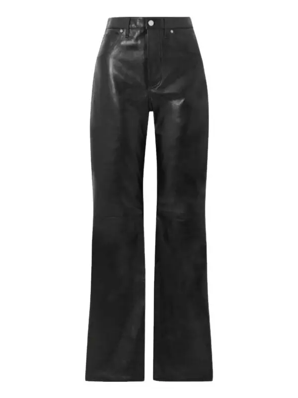 Dodo Bar Or Leather Straight-leg Pants - Black