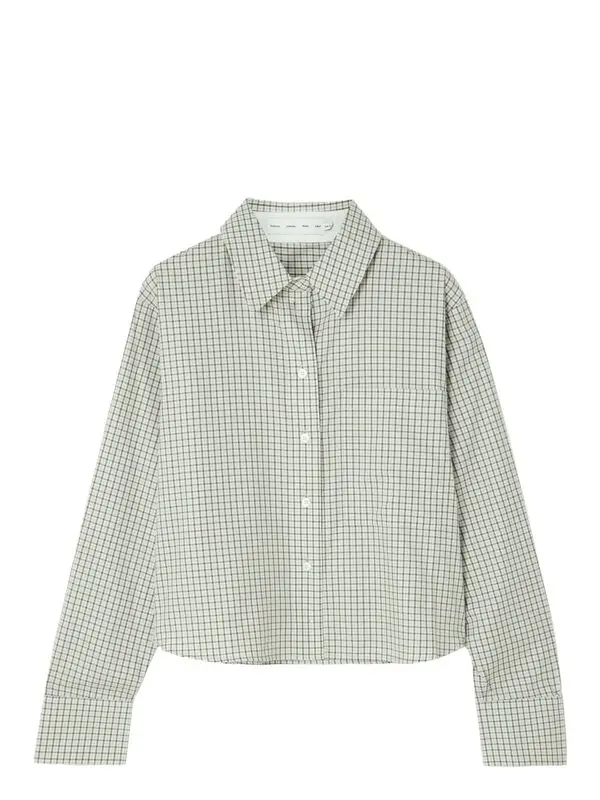 Proenza Schouler Checked Cotton-poplin Cropped Shirt - White