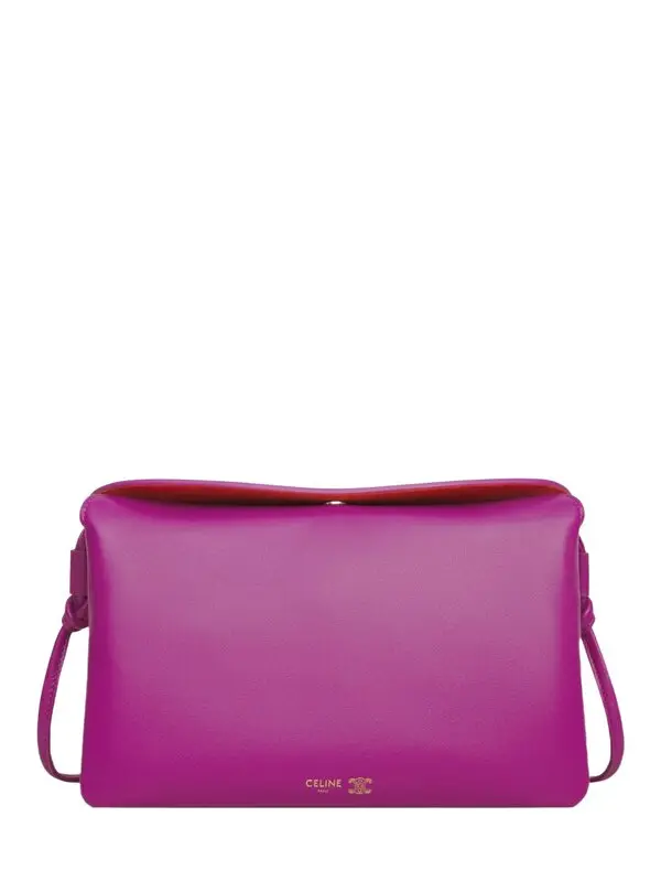 Celine Trio Flap Bag In Smooth Lambskin - Fuchsia