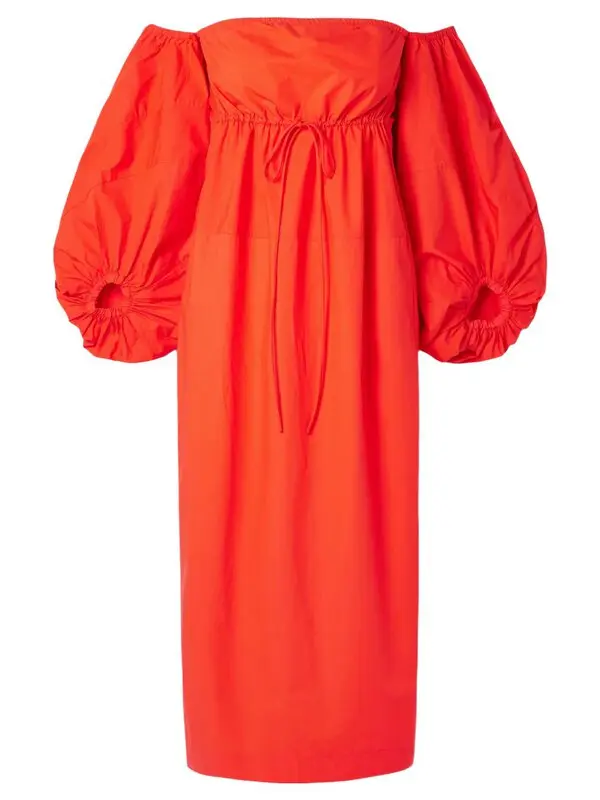 Rosie Assoulin Off-the-shoulder Midi Dress With Balloon Sleeves - No