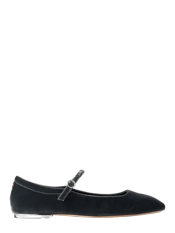 AeydĒ Uma Velvet Mary Jane Ballet Flats - Black