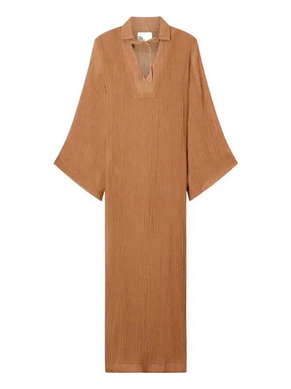 Lisa Marie Fernandez Crinkled Linen-blend Gauze Kaftan - No