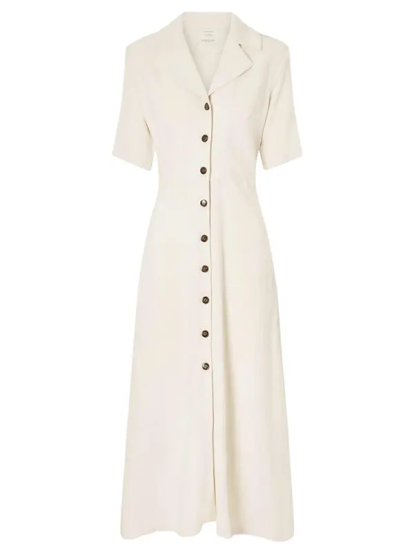 Giuliva Heritage Woven Midi Dress - White