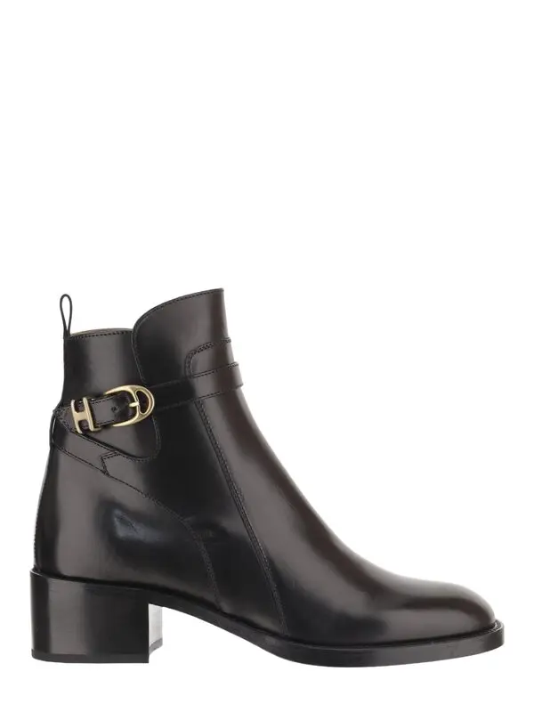 Sartore Buckled Block-heel Ankle Boots - Black