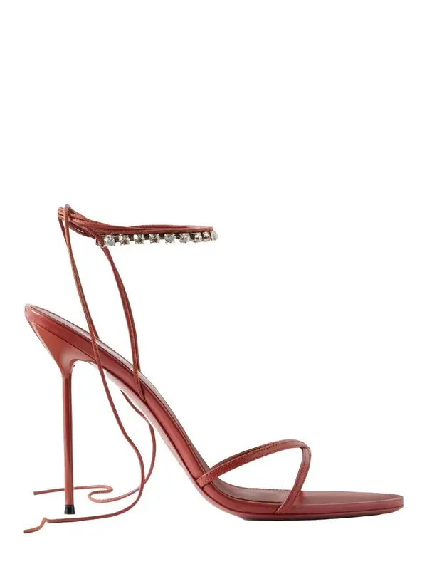 Paris Texas Embellished Lace-up Leather Sandals - No