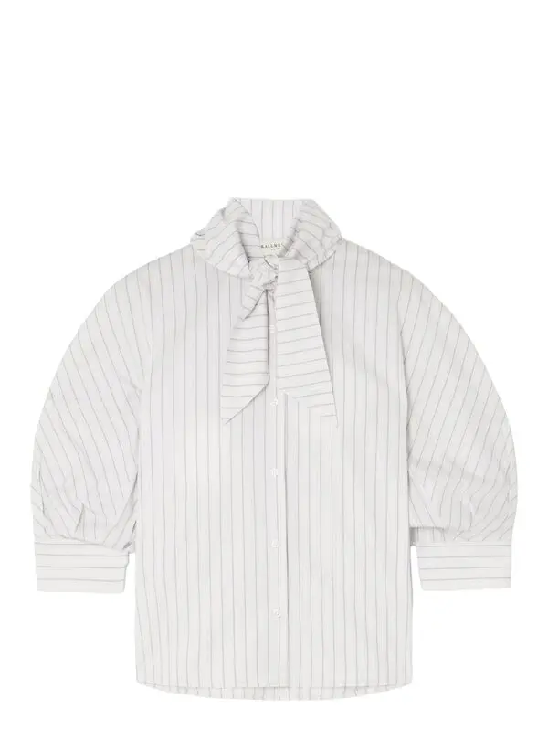 KALLMEYER Lilette Striped Cotton-poplin Shirt With Tie Detail - No