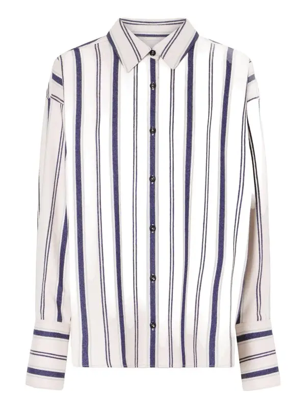 THE ELDER STATESMAN Blended Striped Shirt - Blue