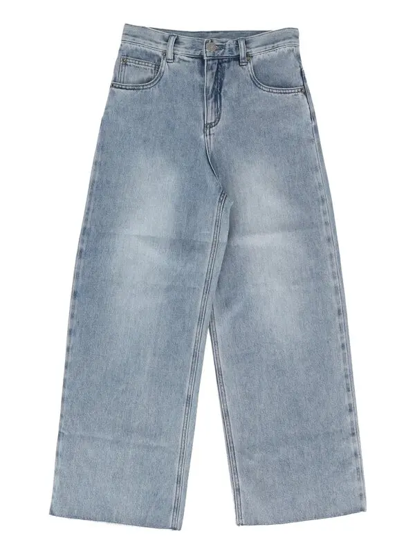 DOUUOD Faded Raw-cut Jeans - Washed Blue