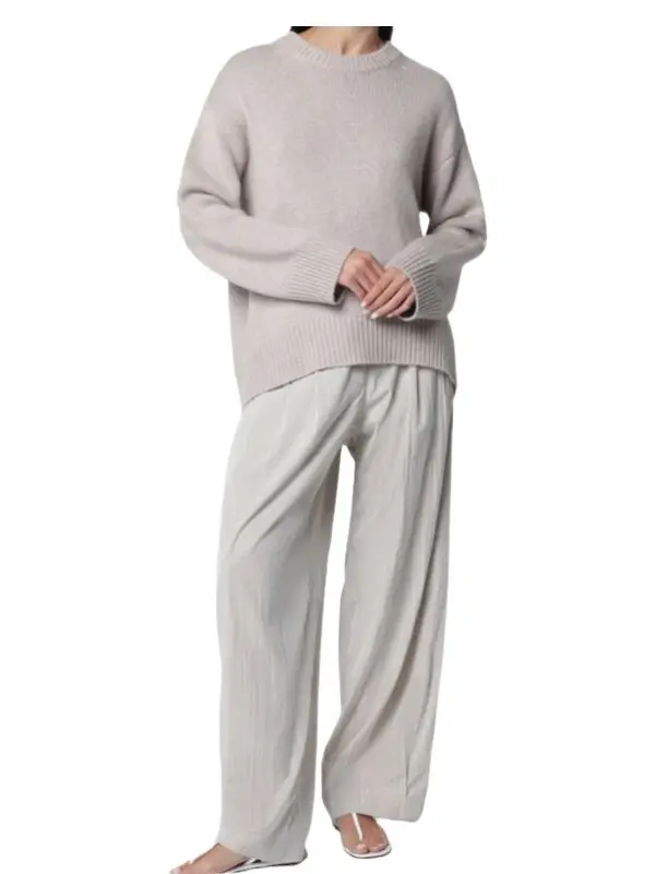 LISA YANG Noor Cashmere Crewneck Sweater - Sand-colored