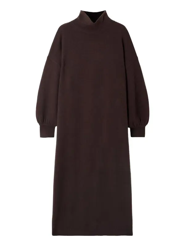 ALLUDE Wool And Cashmere-blend Maxi Dress - Black