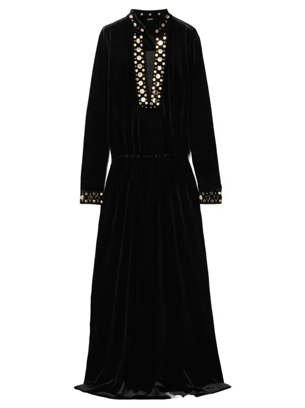 Dodo Bar Or Embellished Velvet Maxi Dress - Black