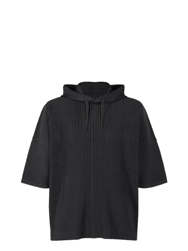 Issey Miyake Pleated Hoodie - Black