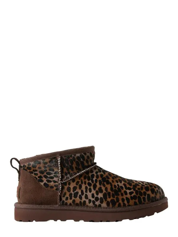 UGG Leopard Print Calf Hair Boots - Black