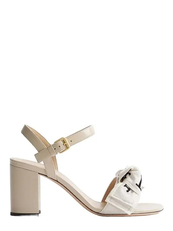 Dior Heeled Sandal With Bow Detailing - Nude