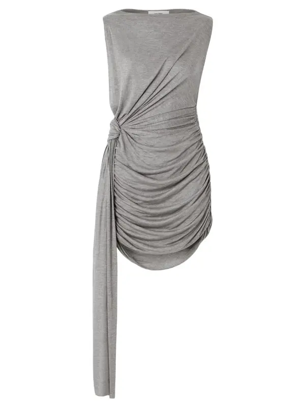 Alex Perry Knotted Draped Ruched Jersey Mini Dress - No