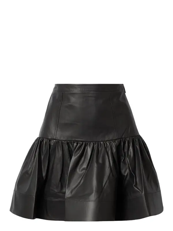 JASON WU Ruffled Tiered Leather Mini Skirt - No