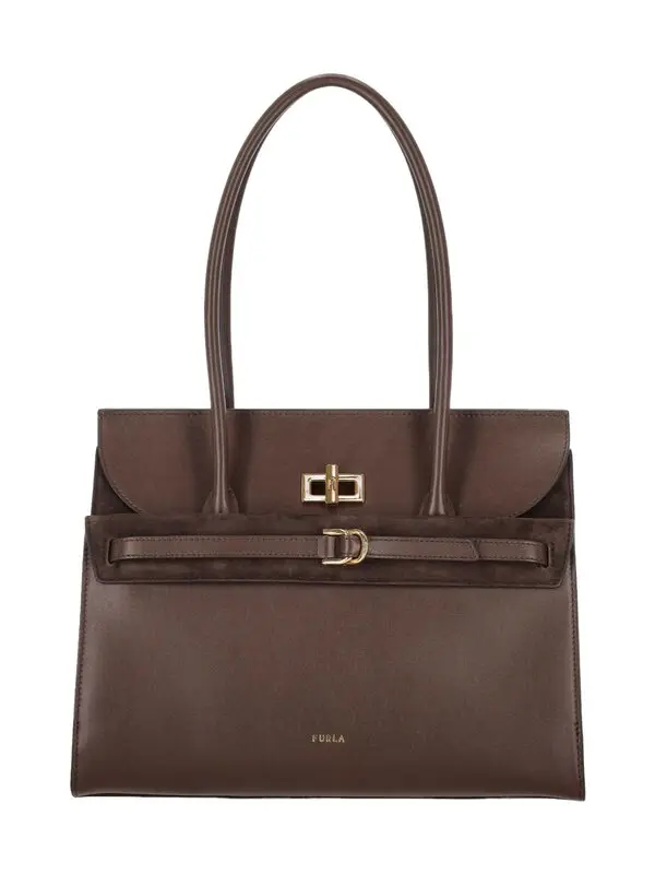 Furla Buckle-detail Leather Tote Bag - Brown