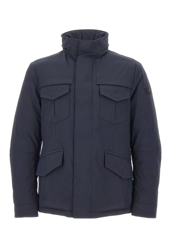 Peuterey Striped Hooded Field Jacket - Dark Blue