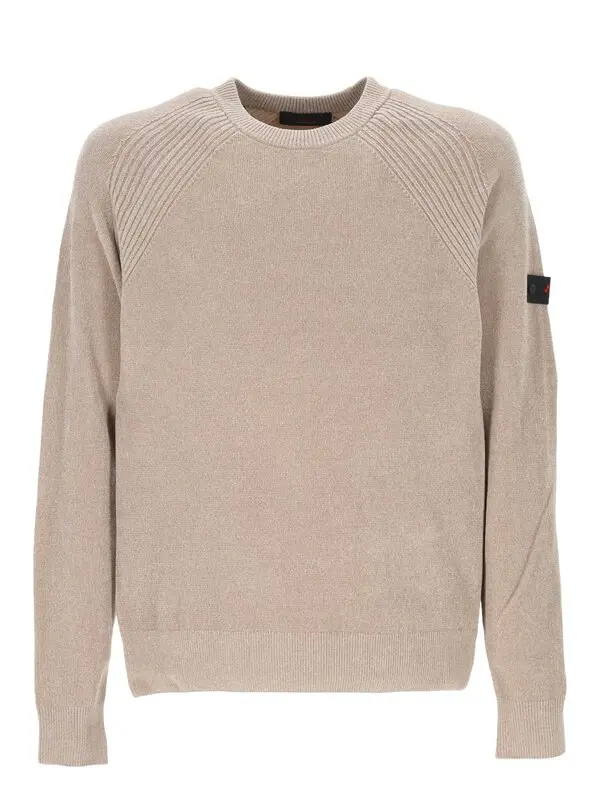 Peuterey Logo Patch Crewneck Jumper - Beige