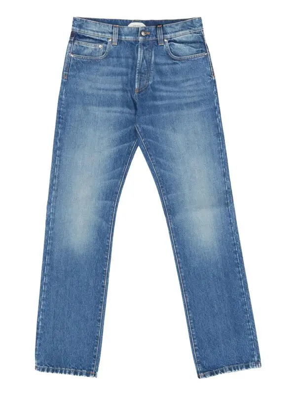 Versace Logo-patch Denim Jeans - Blue