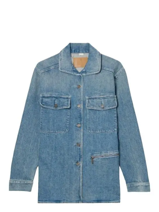 Lafayette 148 New York Denim Chore Jacket - Blue