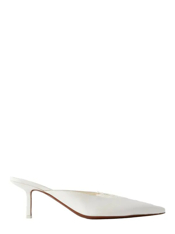 NEOUS Matar Lace-trimmed Crepe Mules - No