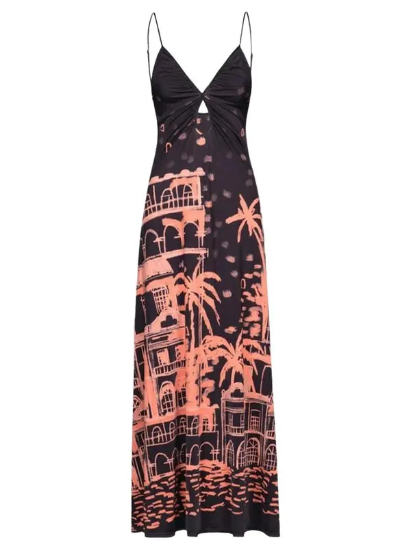 Johanna Ortiz Nuestra Tierra Printed Maxi Dress - Black