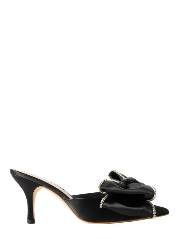 LOEFFLER RANDALL Satin High Heel Mules With Bow Detailing - No