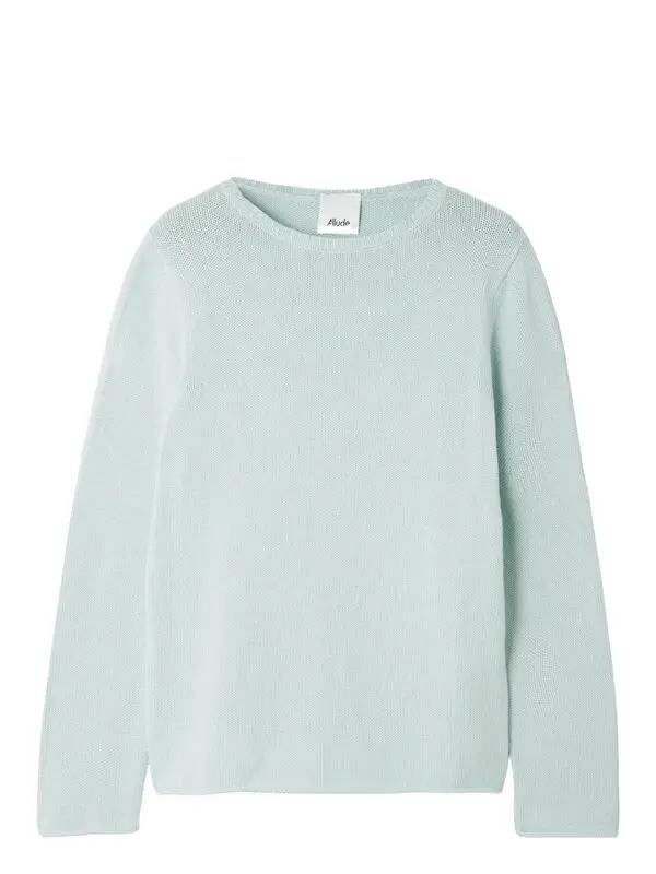 ALLUDE Cotton And Cashmere-blend Sweater - White