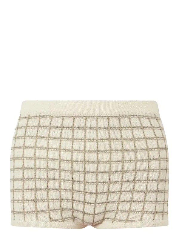 THE ELDER STATESMAN Checked Cashmere Shorts - No