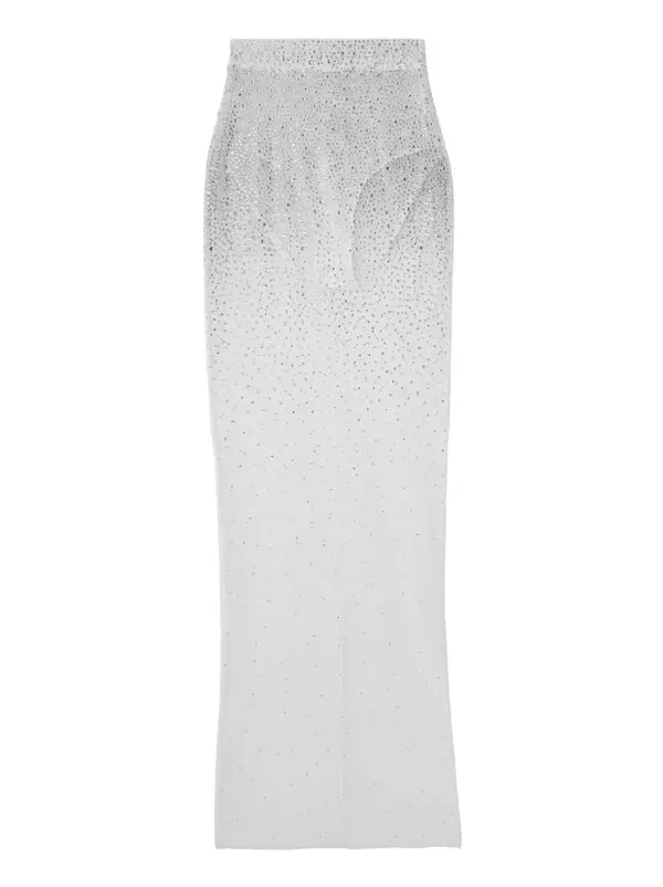 Alex Perry Crystal Embellished Mesh Maxi Skirt - No