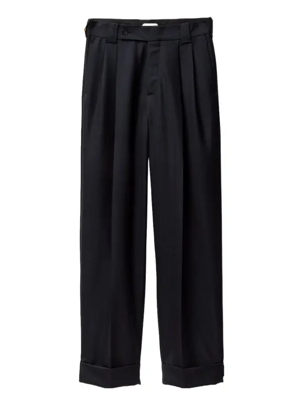 Versace Pinstripe Twill Oversized Pants - Navy