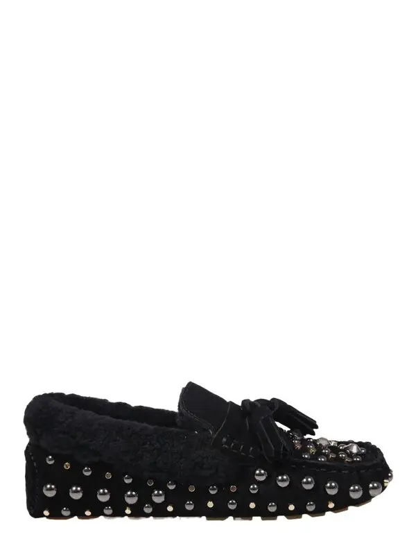 STRATEGIA R 55 Studded Tassel Flats - Black