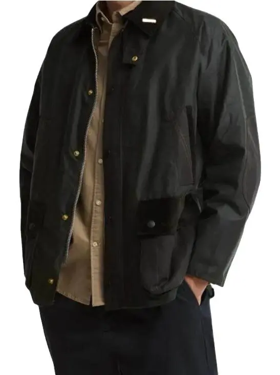Barbour Icons Bedale Buttoned Wax Jacket - Black