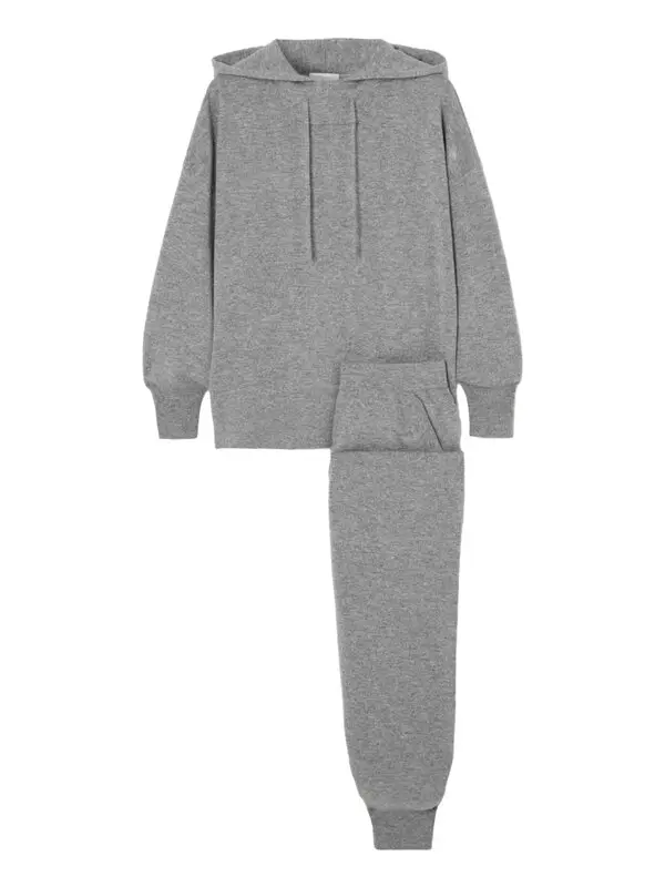ALLUDE Cashmere Hoodie And Casual Pants Set - Gray
