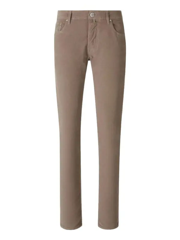 Jacob Cohen Logo Patch Straight-leg Pants - Beige