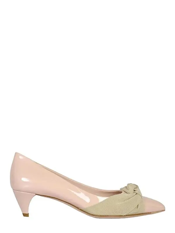 Miu Miu High Heel Pumps With Logo Detail - Nude